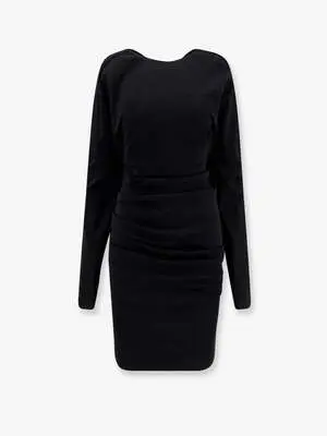 Max Mara Virgin Wool Dress With Draped Back - Multicolor