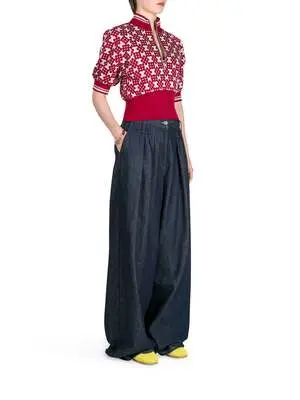 Dries Van Noten Wide Leg Jeans With Darts - Brown