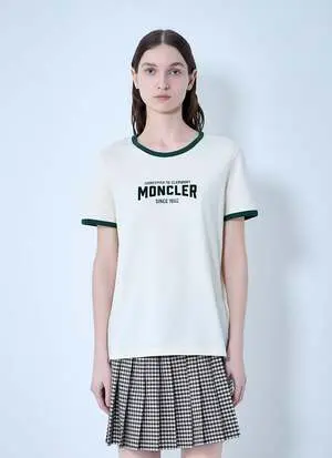 Moncler Logo Print Cotton T-shirt - White