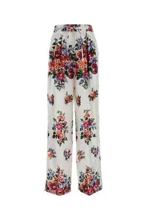 Dolce & Gabbana Printed Twill Wide-leg Pants - Multicolor