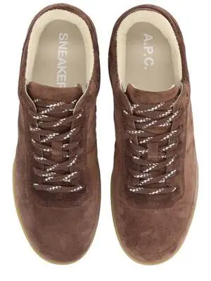 A.p.c. Moe Calfskin Lace-up Sneakers - Brown