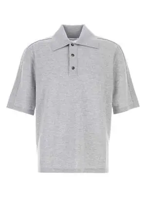 Bottega Veneta Grey Wool Polo Shirt - Gray