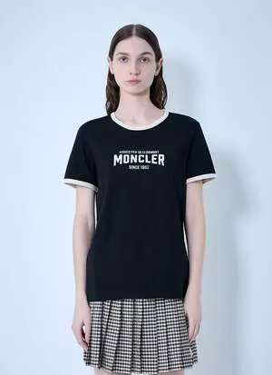 Moncler Cotton Jersey Logo T-shirt - Black