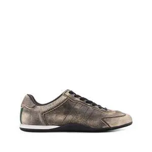 Gucci Distressed Effect Web Stripe Detail Sneakers - Brown