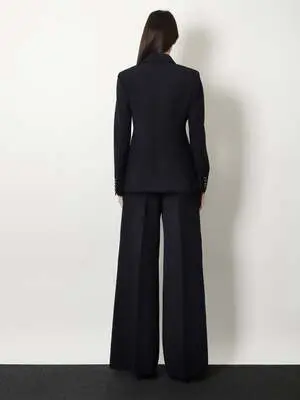 Max Mara Virgin Wool Crinkled Wide-leg Trousers