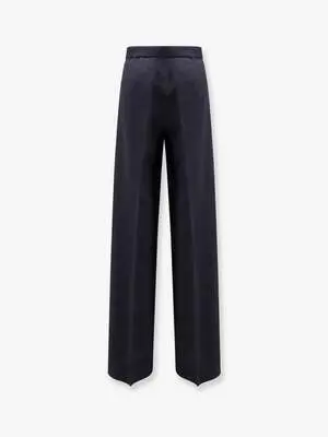 Max Mara Virgin Wool Crinkled Wide-leg Trousers