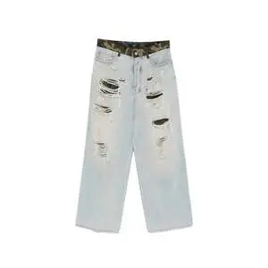 Amiri Denim Wide-leg Printed Jeans - Blue