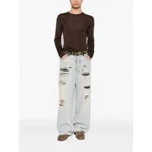 Amiri Denim Wide-leg Printed Jeans - Blue