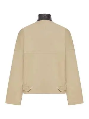 Bottega Veneta Cotton Blouson Jacket With Woven Leather Collar