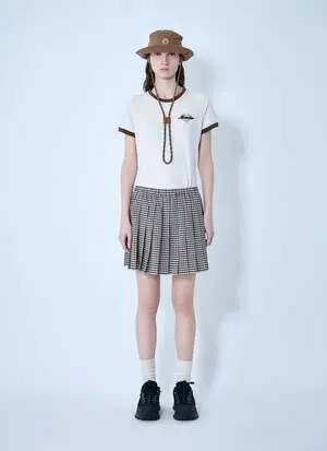 Moncler Embroidered Cotton Jersey Ringer T-shirt - Cream
