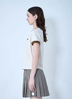 Moncler Embroidered Cotton Jersey Ringer T-shirt - Cream