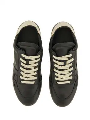 Rick Owens Leather Minimal Sneaker - Black