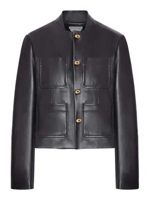 Bottega Veneta Nappa Leather Jacket With Metal Snap Buttons