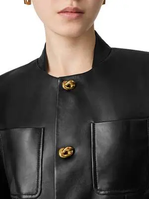 Bottega Veneta Nappa Leather Jacket With Metal Snap Buttons
