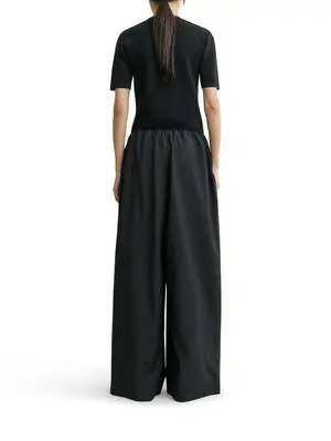 TOTEME Wool Trousers With Drawstring Waist - Black