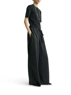 TOTEME Wool Trousers With Drawstring Waist - Black