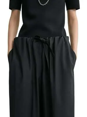 TOTEME Wool Trousers With Drawstring Waist - Black