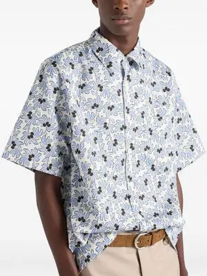 Prada Printed Cotton Blend Shirt - Multicolor