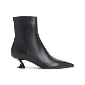 LANVIN Kitten Heel Pointed Toe Ankle Boots - Black