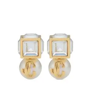 JIMMY CHOO Tone Faux Pearl Drop Earrings - Gold