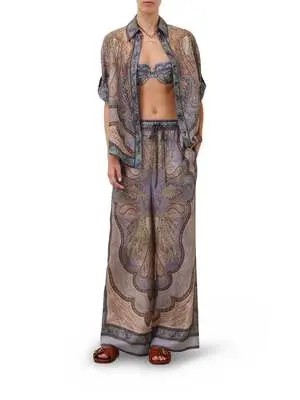 Zimmermann Wanderlust Printed Silk Wide-leg Trousers - Multicolor