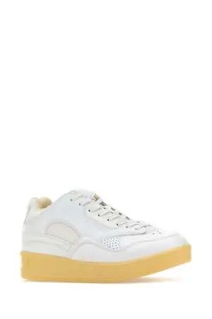 JIL SANDER Leather And Fabric Basket Sneakers - White