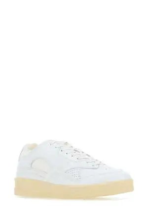 JIL SANDER Leather And Fabric Basket Sneakers - White