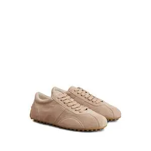 TOD'S Suede Lace-up Sneakers - Cream