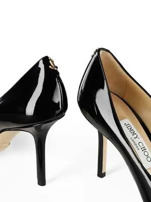 JIMMY CHOO Patent Leather Pumps With Jc Logo - Black