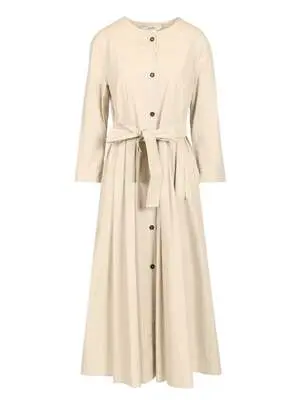 Max Mara Cotton Poplin Fit-and-flare Maxi Dress - Cream
