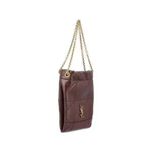 Saint Laurent Quilted Lamb Skin Bucket Bag - Red