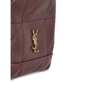 Saint Laurent Quilted Lamb Skin Bucket Bag - Red