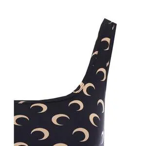 MARINE SERRE Recycled Moon Jersey Sport Bra - Black