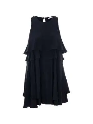 AMI Paris Short Sleeveless Ruffled Dress