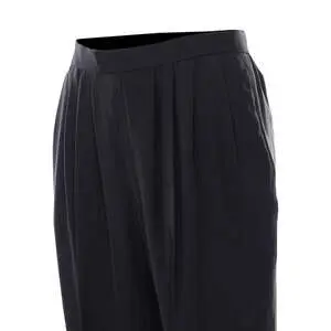 Saint Laurent Habutai Silk Pleated Front High-waist Straight-leg Pants