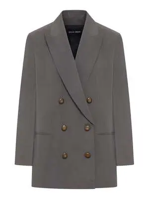 Giorgio Armani Giorgio Armani Tailored Double-Breasted Silk Blazer Multicolor