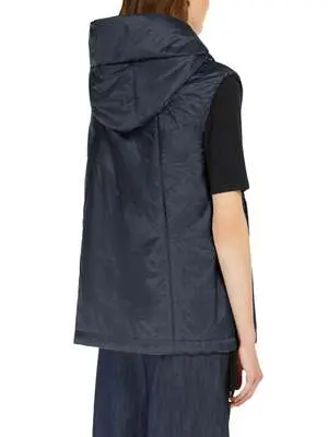 Max Mara Padded Vest With Hood In Waterproof Canvas - Multicolor