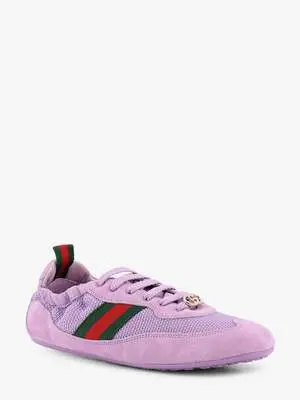 Gucci Mesh And Suede Sneakers With Web Detail - Gray