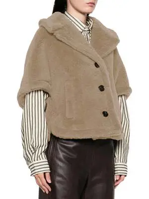 Max Mara Corvino Teddy Short Coat - Cream