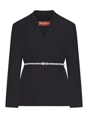 Max Mara Double-breasted Belted Cady Jacket - Black