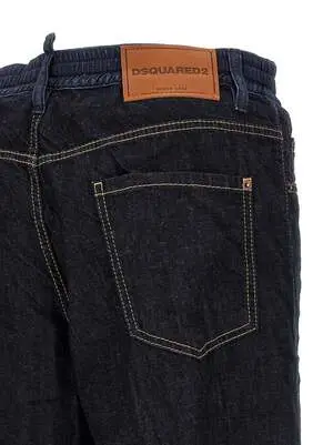Dsquared2 Crinkled Effect Straight Leg Jeans - Blue