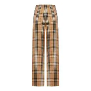 Burberry Archive Beige Check Pattern Straight Trousers
