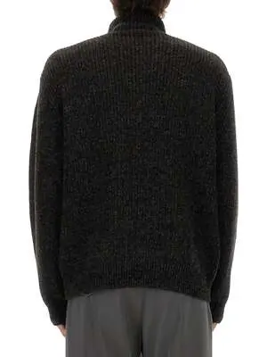 LEMAIRE Lemiaire Ribbed Turtleneck Sweater Alpaca & Yak Blend - Black