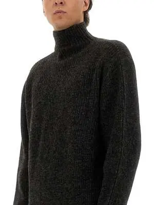 LEMAIRE Lemiaire Ribbed Turtleneck Sweater Alpaca & Yak Blend - Black