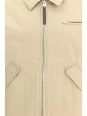 Moschino Zip Closure Jacket With Polo Collar And Flap Pocket