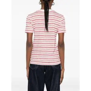 A.p.c. Striped Linen T-shirt With Chest Pocket