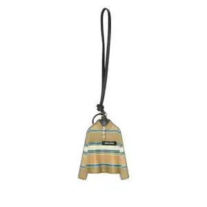 Miu Miu Leather Keychain With Mirror - Brown