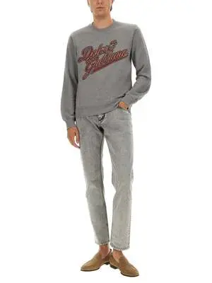 Dolce & Gabbana Jersey With Embroidery - Gray