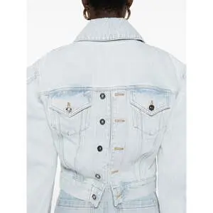 Givenchy Cropped Denim Jacket With Spread Collar - Blue