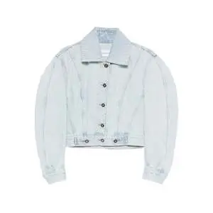 Givenchy Cropped Denim Jacket With Spread Collar - Blue